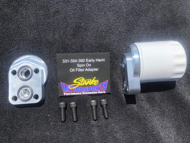 Early Hemi/Donovan Spin-On Billet Aluminum Oil Filter Adapter